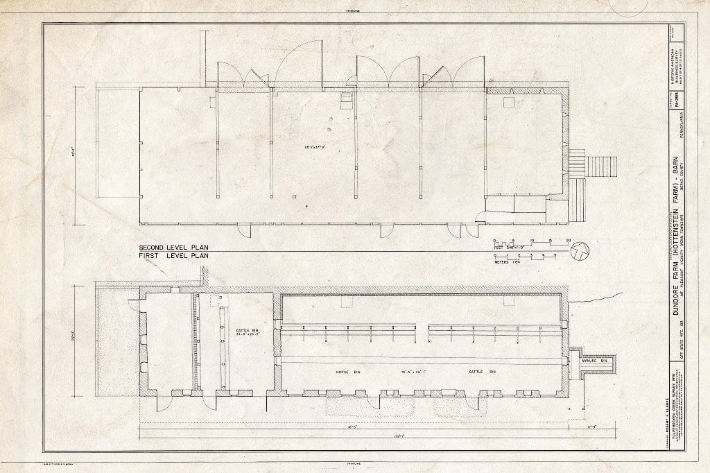 Blueprint HABS PA,6-MTPLES.V,7B- (Sheet 1 of 4) - Dundore Farm, Barn ...