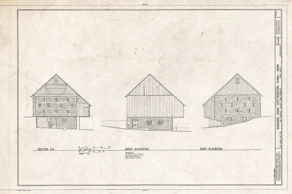 Blueprint HABS PA,6-MTPLES.V,7B- (Sheet 4 of 4) - Dundore Farm, Barn ...