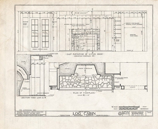 Blueprint HABS PA,8-TERTO,1- (Sheet 11 of 15) - Log Cabin, Terrytown ...