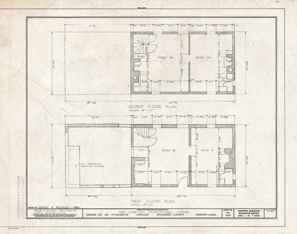 Blueprint HABS PA,23-NOR,1- (Sheet 1 of 7) - Morton Mortensen House, W ...