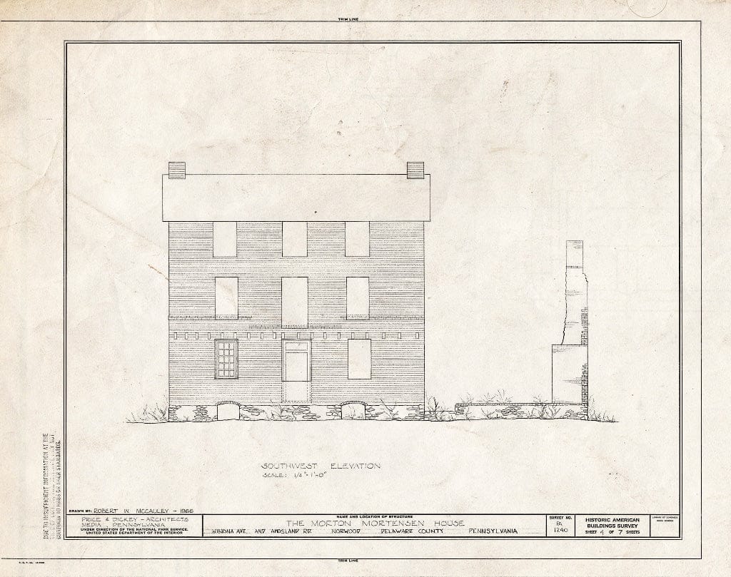 Blueprint HABS PA,23-NOR,1- (Sheet 4 of 7) - Morton Mortensen House, W ...