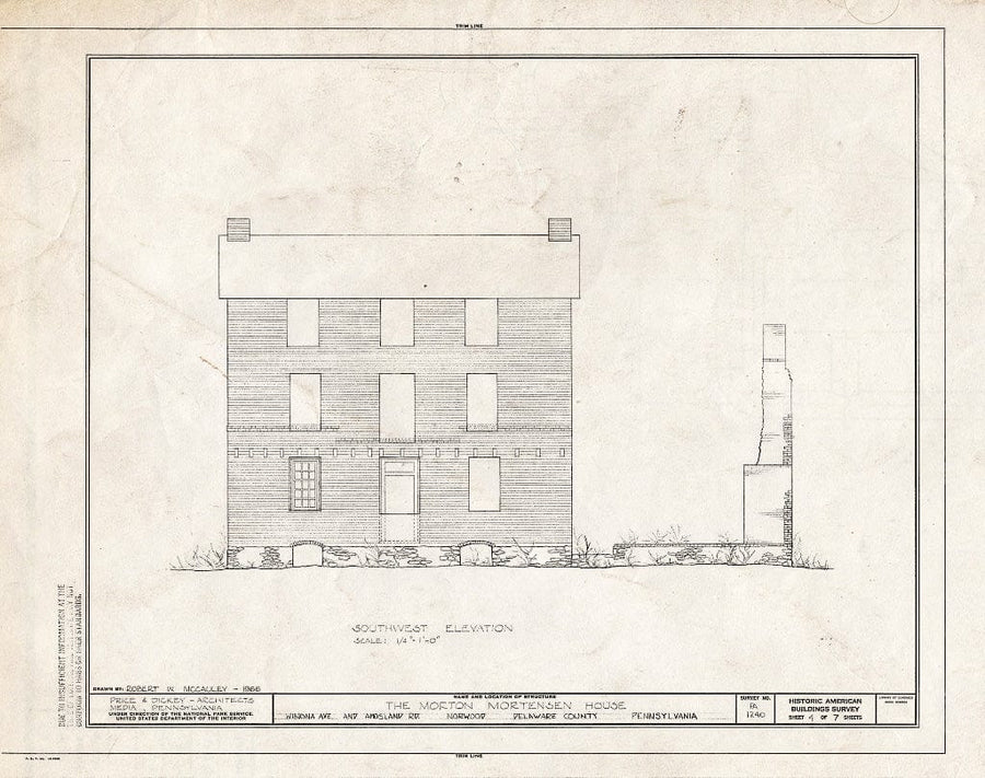 Blueprint HABS PA,23-NOR,1- (Sheet 4 of 7) - Morton Mortensen House, W ...