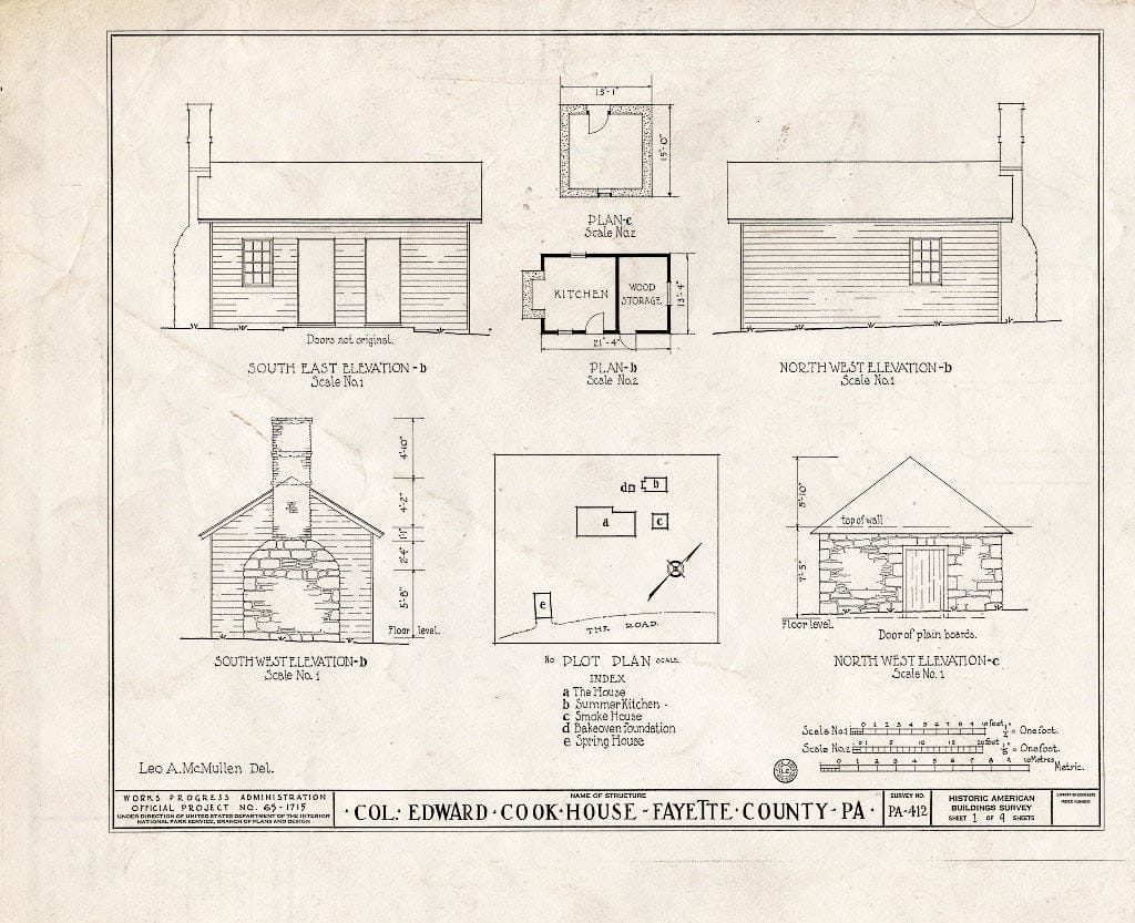 Blueprint HABS PA,26-FACI.V,1- (Sheet 1 of 9) - Colonel Edward Cook Ho ...