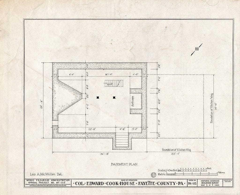 Blueprint HABS PA,26-FACI.V,1- (Sheet 2 of 9) - Colonel Edward Cook Ho ...
