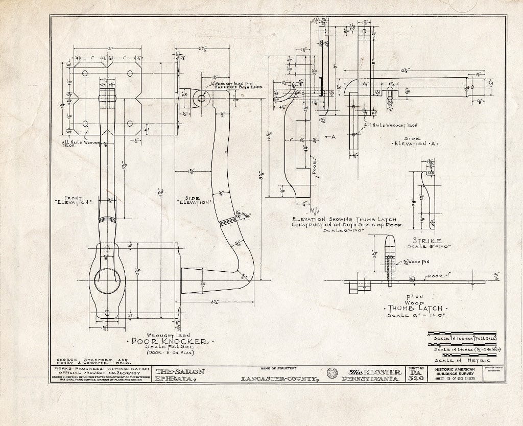 Blueprint HABS PA,36-EPH,1- (Sheet 13 of 60) - The Cloisters, Ephrata ...