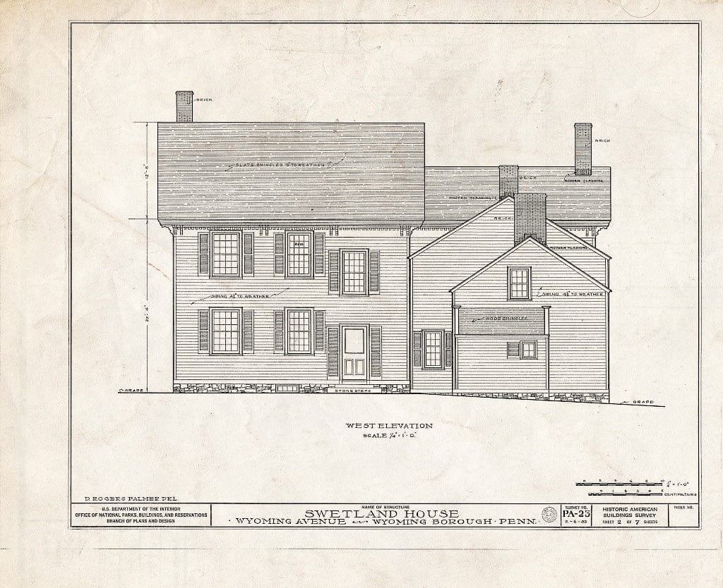 Blueprint HABS PA,40-WYOM,1- (Sheet 2 of 7) - Swetland House, 885 Wyom ...