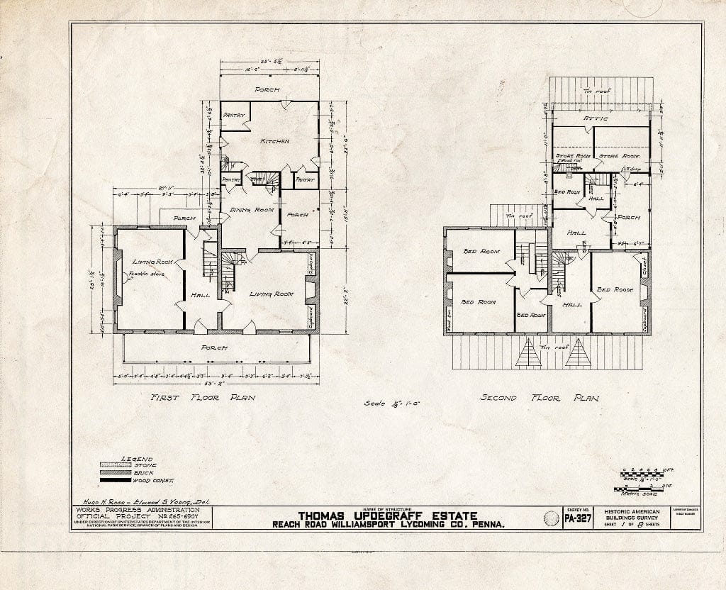 Blueprint HABS PA,41-WILPO,2- (Sheet 1 of 8) - Thomas Updegraff House ...