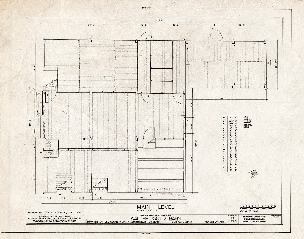 Blueprint HABS PA,45-SHAWD.V,8B- (Sheet 3 of 13) - Walter-Kautz Farm ...