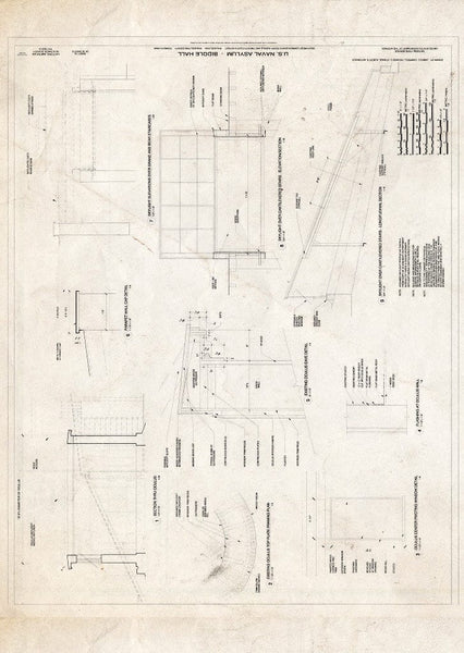 Blueprint Section and Details of Oculus, Skylight Elevation and Sectio ...