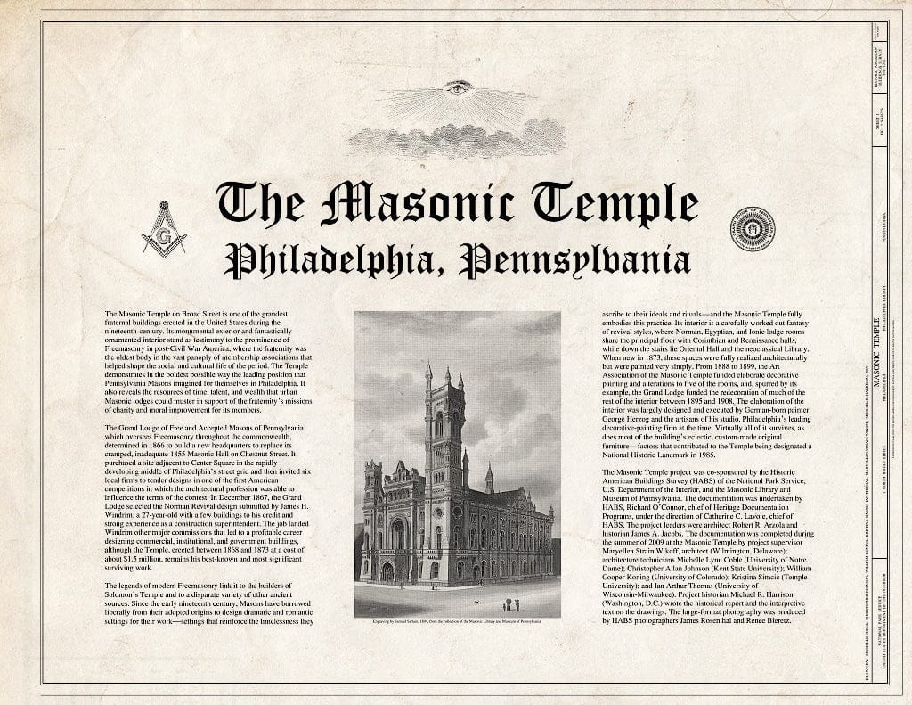 Blueprint Cover Sheet - Masonic Temple, 1 North Broad Street, Philadel ...