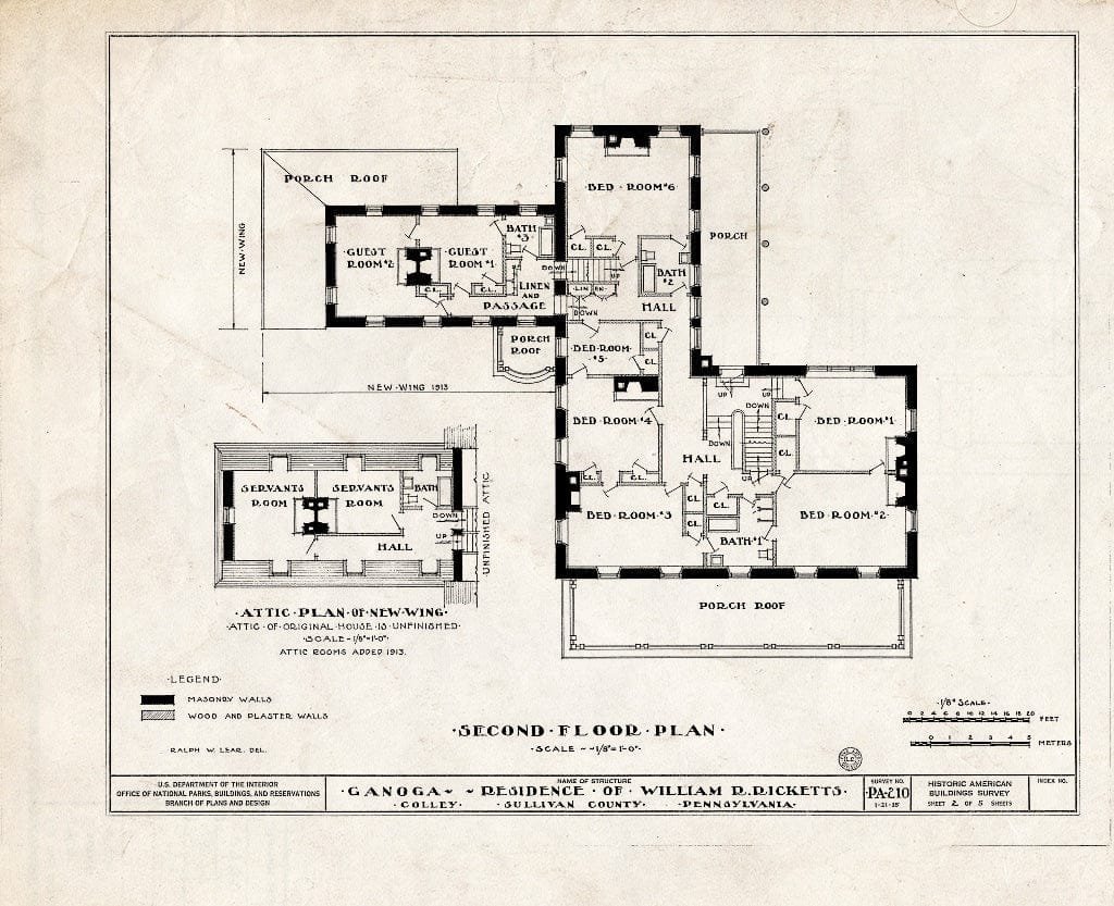 Blueprint HABS PA,57-COL,1- (Sheet 2 of 5) - William R. Ricketts House ...