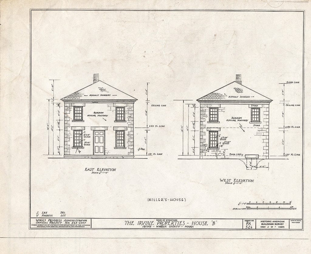 Blueprint HABS PA,62-IRV,2B- (Sheet 2 of 7) - Irvine Estate, Miller's ...