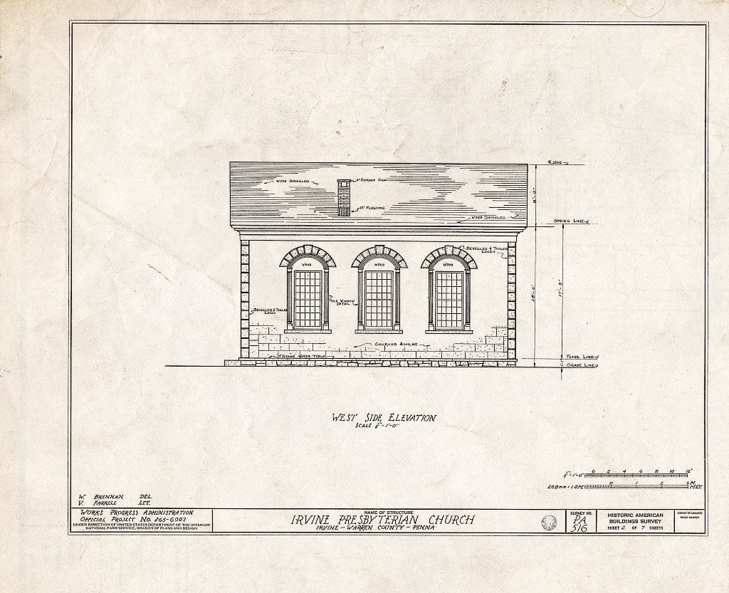 Blueprint HABS PA,62-IRV,1- (Sheet 2 of 7) - Irvine Presbyterian Churc ...