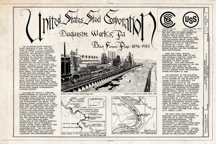 Blueprint Cover Sheet, Site Maps - U.S. Steel Duquesne Works, West Ban ...