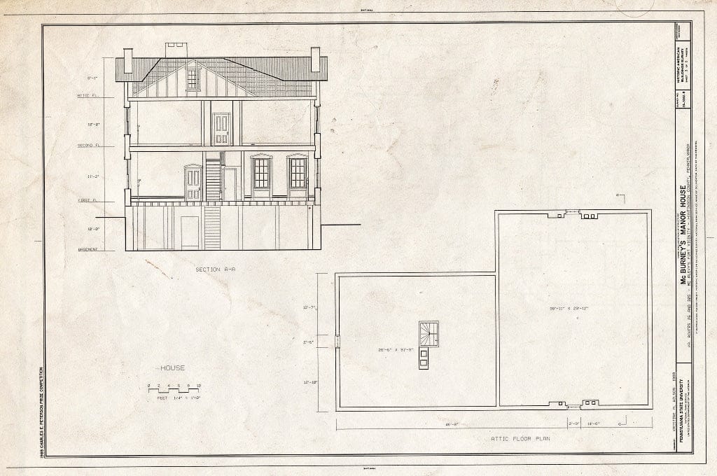 Blueprint HABS PA,31-MAFO.V,1-B- (Sheet 3 of 5) - McAlevy's Fort, McBu ...