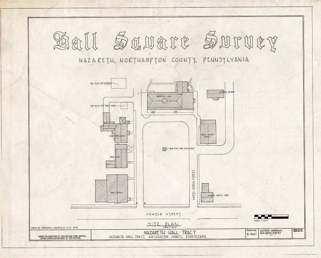 Blueprint HABS PA,48-Naz,4- (Sheet 1 of 1) - Nazareth Hall Tract, Naza ...