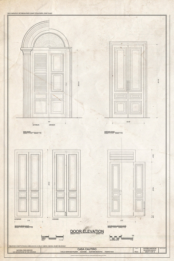 Blueprint Door Elevations - Casa Cautino, 1 Calle Santiago Palmer, Gua ...