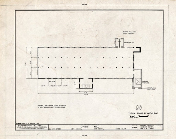 Blueprint HABS RI,2-WARW,1- (Sheet 2 of 4) - Lippitt Mill, 825 Main St ...