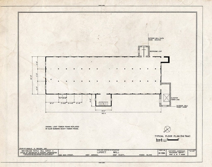 Blueprint HABS RI,2-WARW,1- (Sheet 2 of 4) - Lippitt Mill, 825 Main St ...