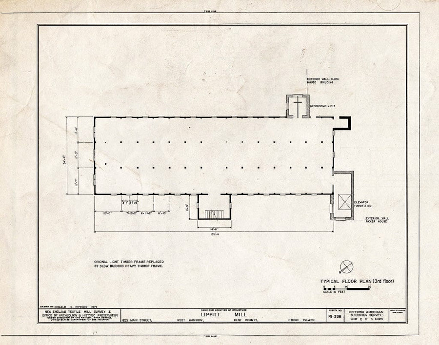 Blueprint HABS RI,2-WARW,1- (Sheet 2 of 4) - Lippitt Mill, 825 Main St ...