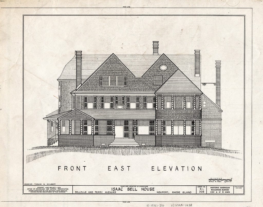 Blueprint HABS RI,3-NEWP,44- (Sheet 4 of 8) - Isaac Bell House, 70 Per ...