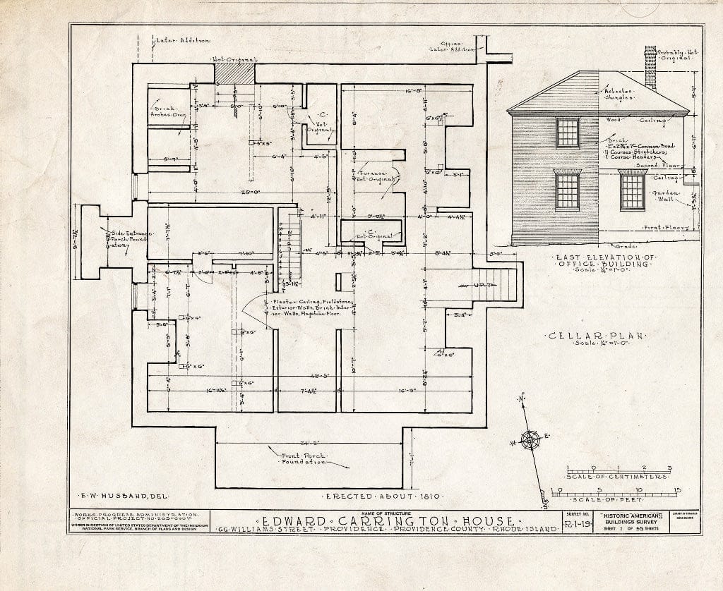 Blueprint HABS RI,4-PROV,25- (Sheet 1 of 55) - Edward Carrington House ...