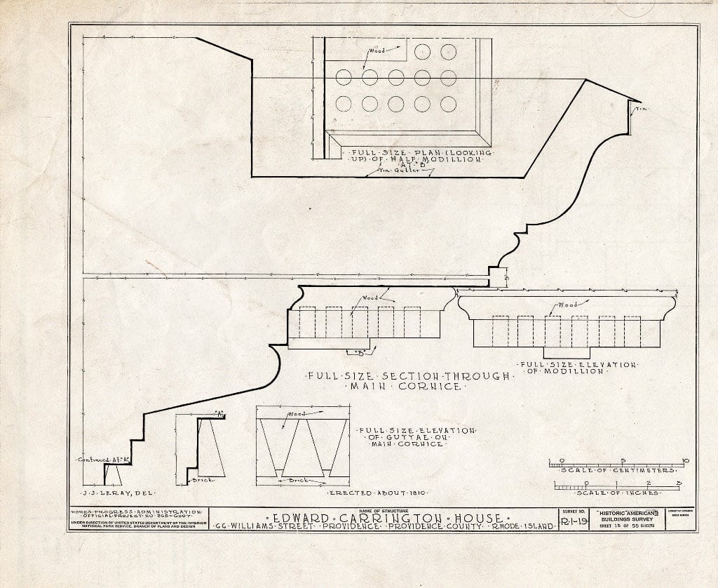 Blueprint HABS RI,4-PROV,25- (Sheet 13 of 55) - Edward Carrington Hous ...