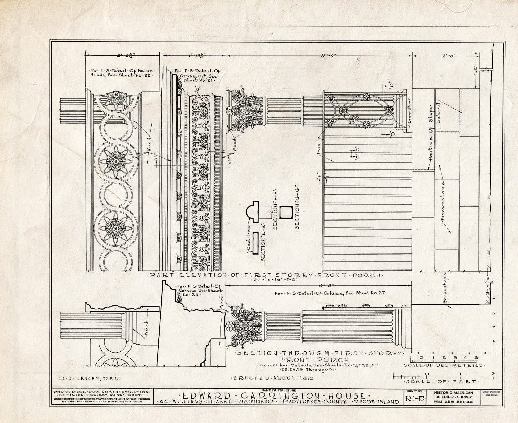 Blueprint HABS RI,4-PROV,25- (Sheet 25 of 55) - Edward Carrington Hous ...
