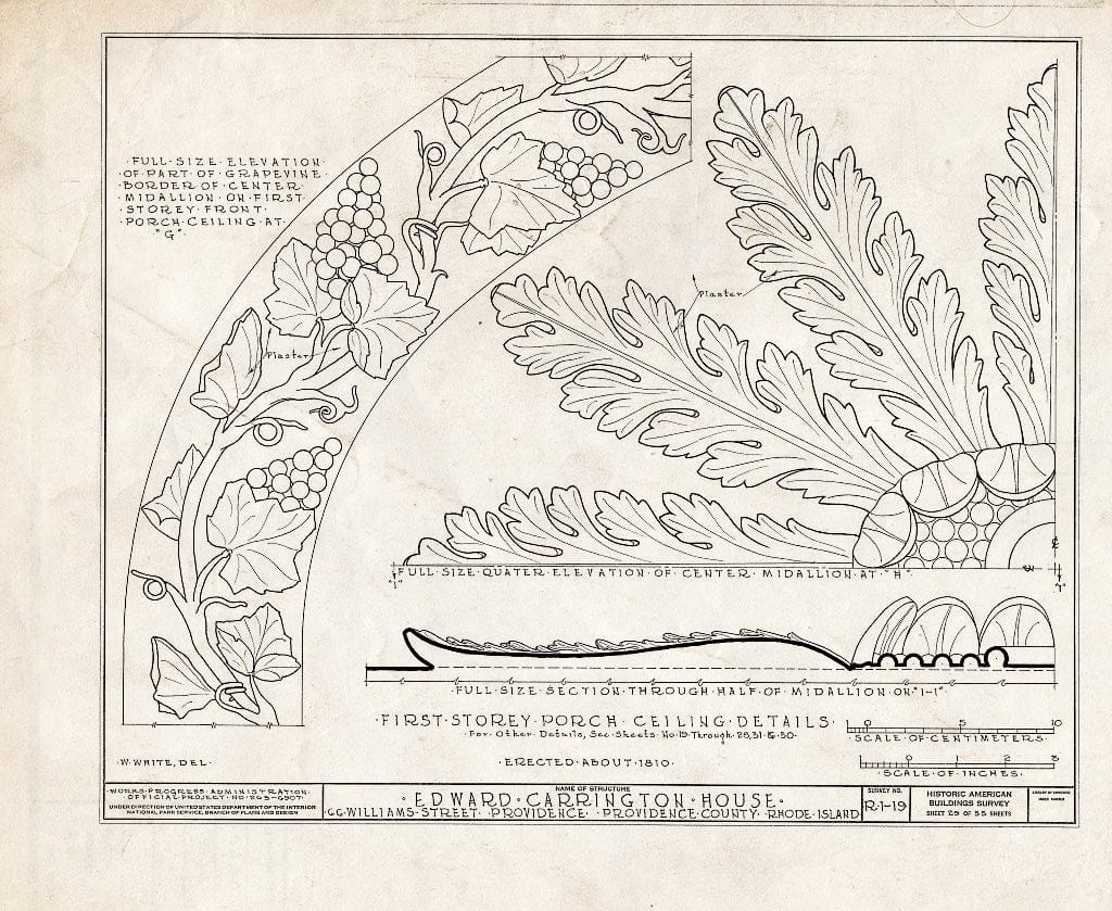 Blueprint HABS RI,4-PROV,25- (Sheet 29 of 55) - Edward Carrington Hous ...