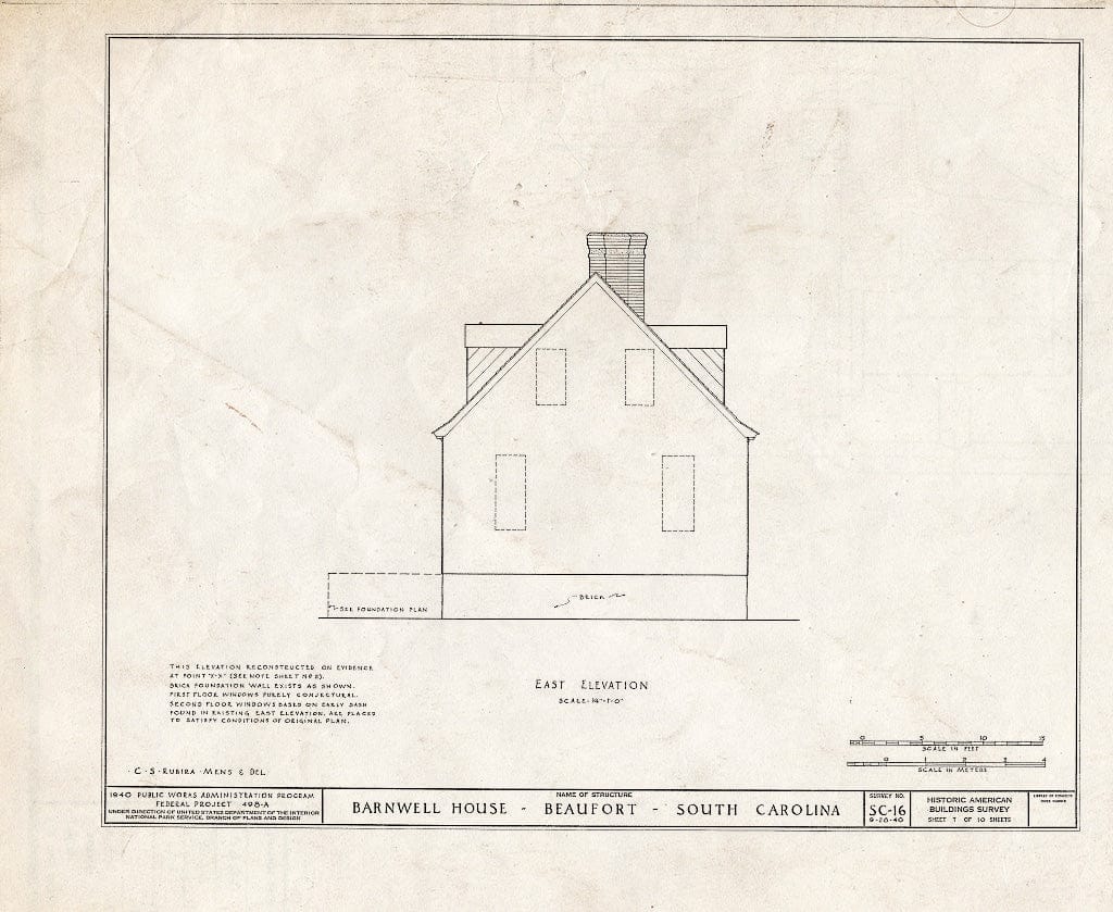 Blueprint HABS SC,7-BEAUF,4- (Sheet 7 of 10) - Thomas Hepworth House ...