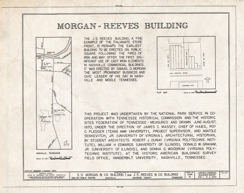 Blueprint HABS Tenn,19-NASH,9- (Sheet 1 of 3) - Morgan-Reeves Building ...