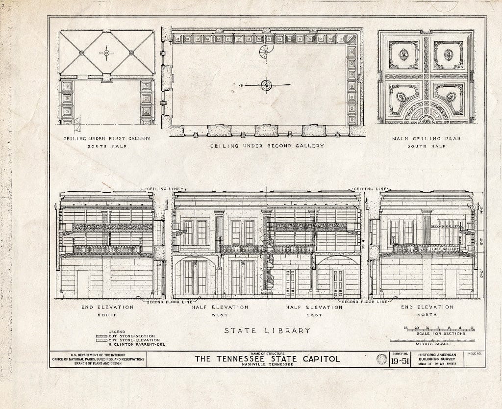 Blueprint HABS Tenn,19-NASH,1- (Sheet 17 of 23) - State Capitol, State ...