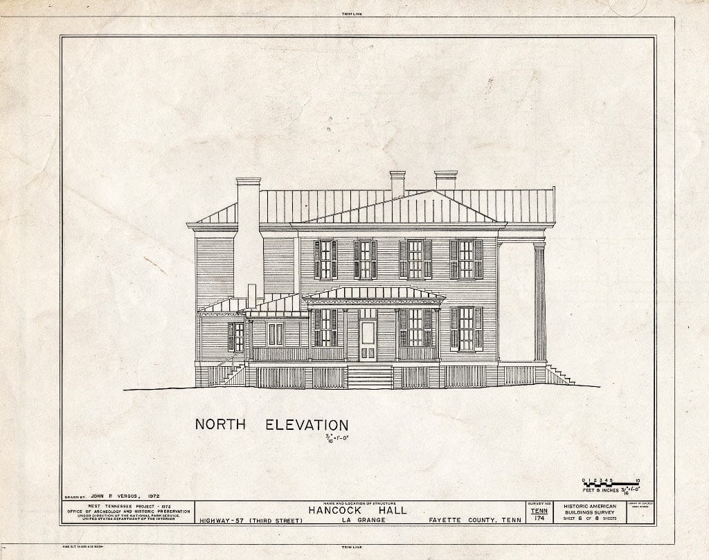 Blueprint HABS Tenn,24-LAGRA,1- (Sheet 6 of 8) - Hancock Hall, Third S ...