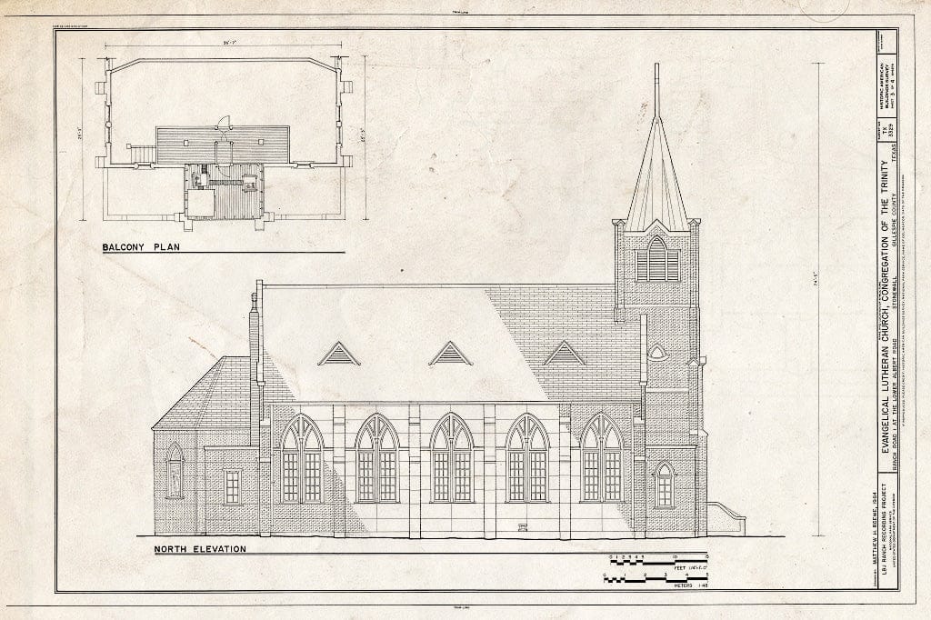 Blueprint HABS TEX,86-Stone,2- (Sheet 3 of 4) - Evangelical Lutheran C ...
