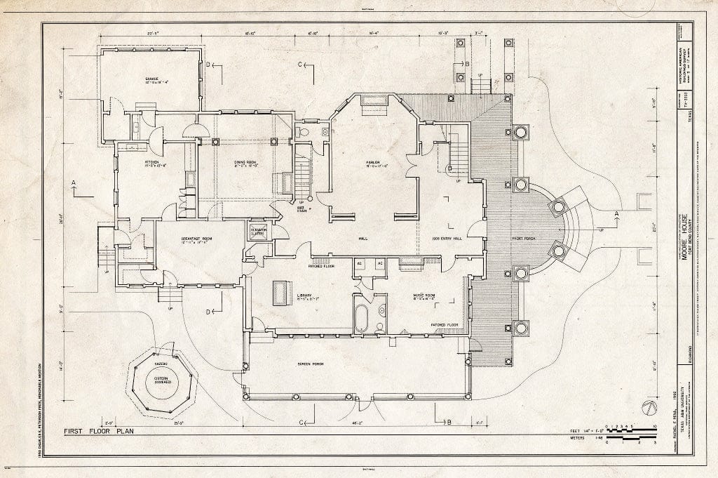 Blueprint HABS TEX,79-Rich,1- (Sheet 3 of 17) - Moore House, Fifth Str ...