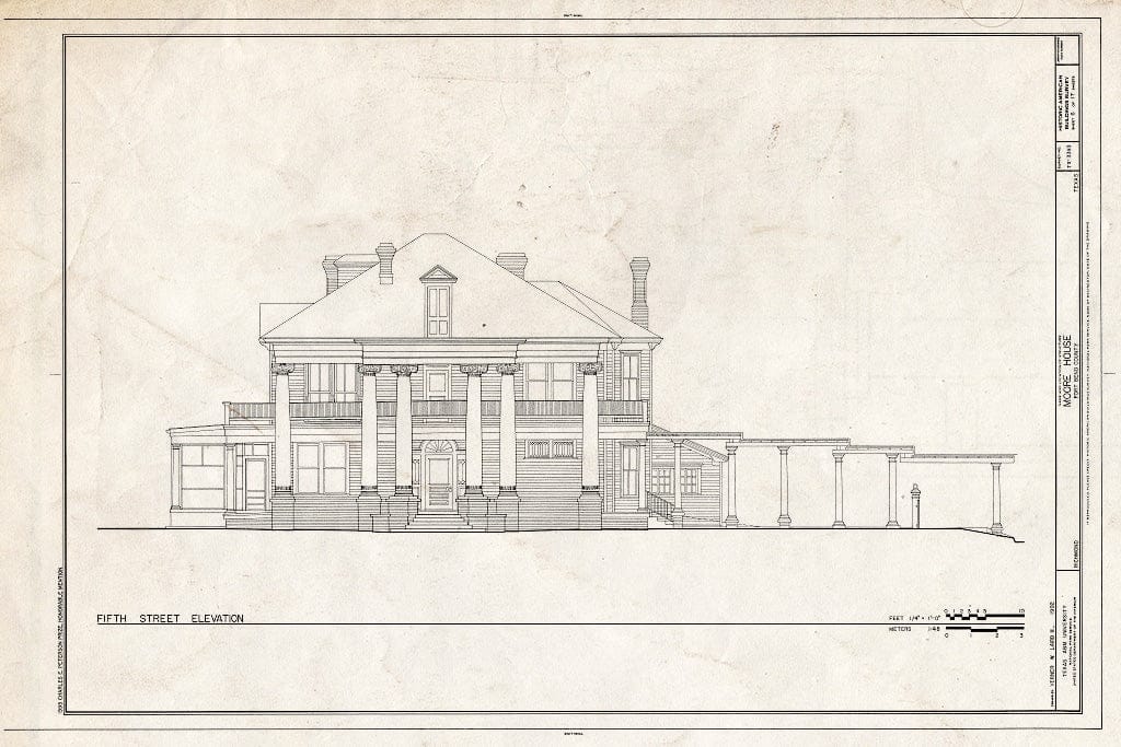 Blueprint HABS TEX,79-Rich,1- (Sheet 6 of 17) - Moore House, Fifth Str ...