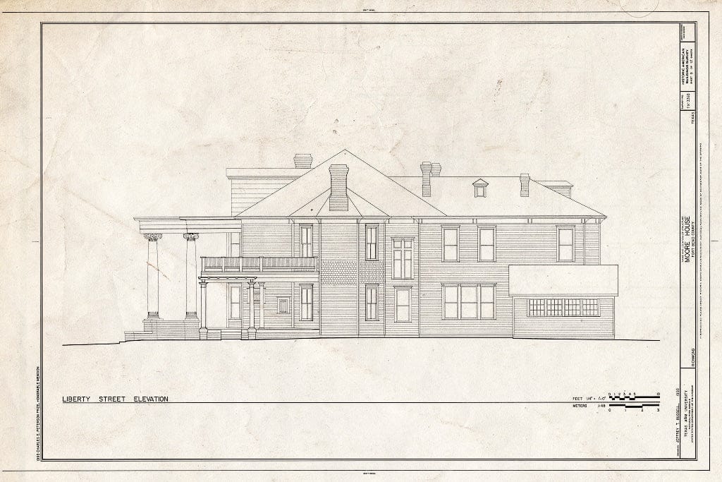 Blueprint HABS TEX,79-Rich,1- (Sheet 9 of 17) - Moore House, Fifth Str ...