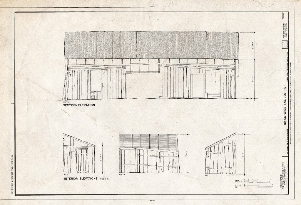 Blueprint HABS TEX,7-LEM.V,1A- (Sheet 5 of 10) - Korus Farmstead, Dogt ...