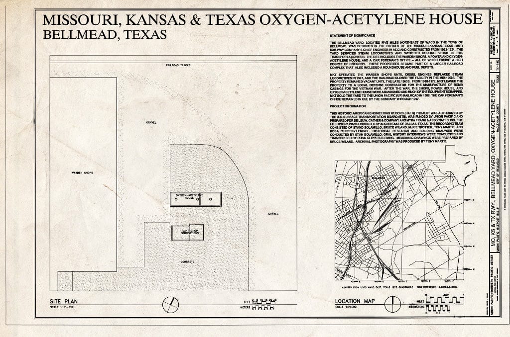 Blueprint SITE Plan - Missouri, Kansas & Texas (MKT) Railroad, Bellmea ...