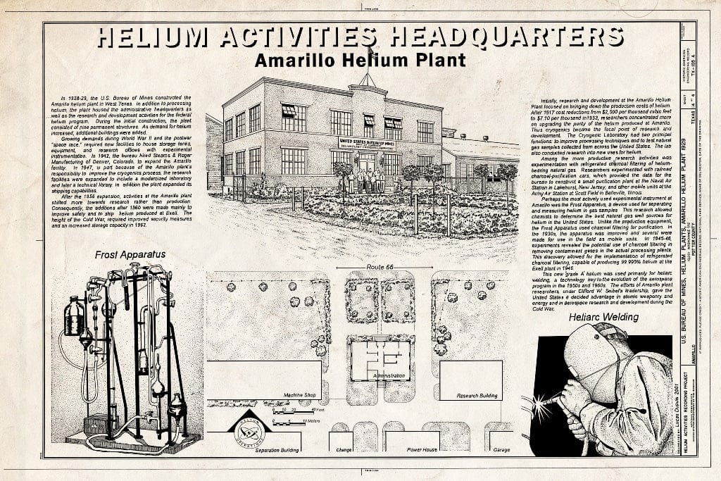Blueprint Helium Activities Headquarters - U.S. Bureau of Mines, Heliu ...