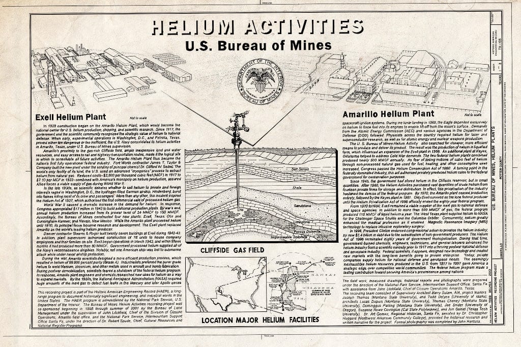 Blueprint Cover Sheet - Helium Activities - U.S. Bureau of Mines, Heli ...