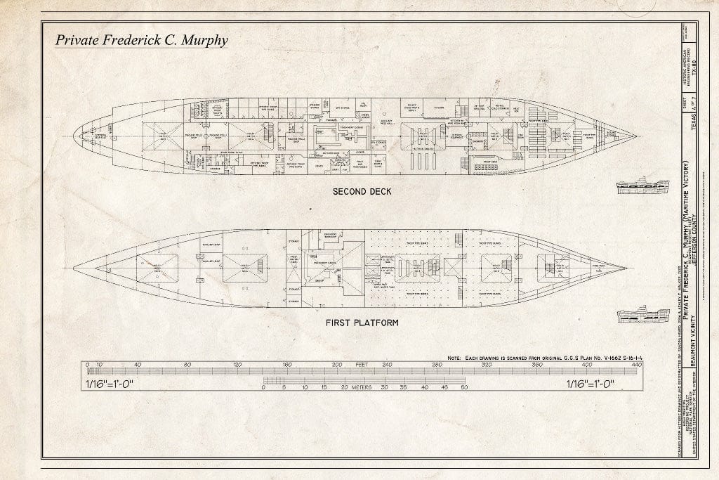 Blueprint Plans: Second Deck, First Platform - Maritime Victory, Beaum ...