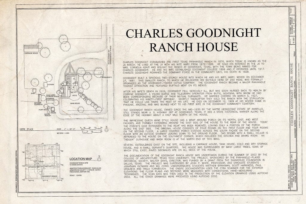 Blueprint Statement of Purpose & Site Plan - Charles Goodnight Ranch H ...