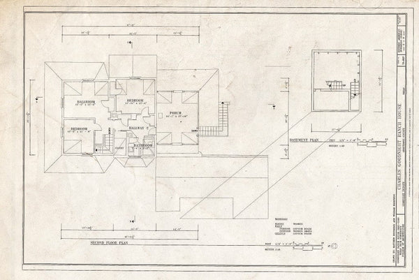 Blueprint Second Floor Plan - Charles Goodnight Ranch House, Goodnight ...