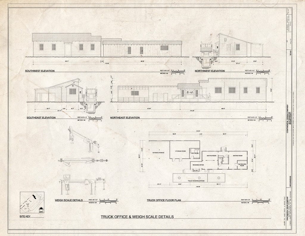 Blueprint Truck Office & Weigh Scale Detail - Continental Grain Compan ...