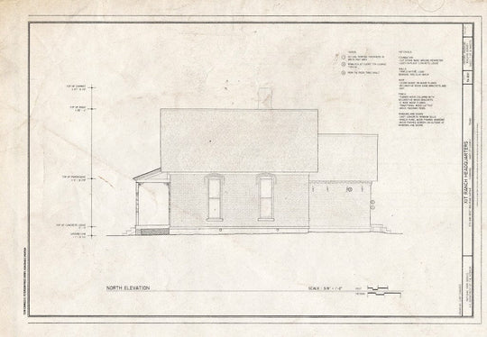 Blueprint North Elevation - XIT Ranch Headquarters, Fifth and West Rai ...