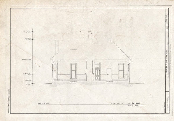Blueprint Section - XIT Ranch Headquarters, Fifth and West Railroad Av ...