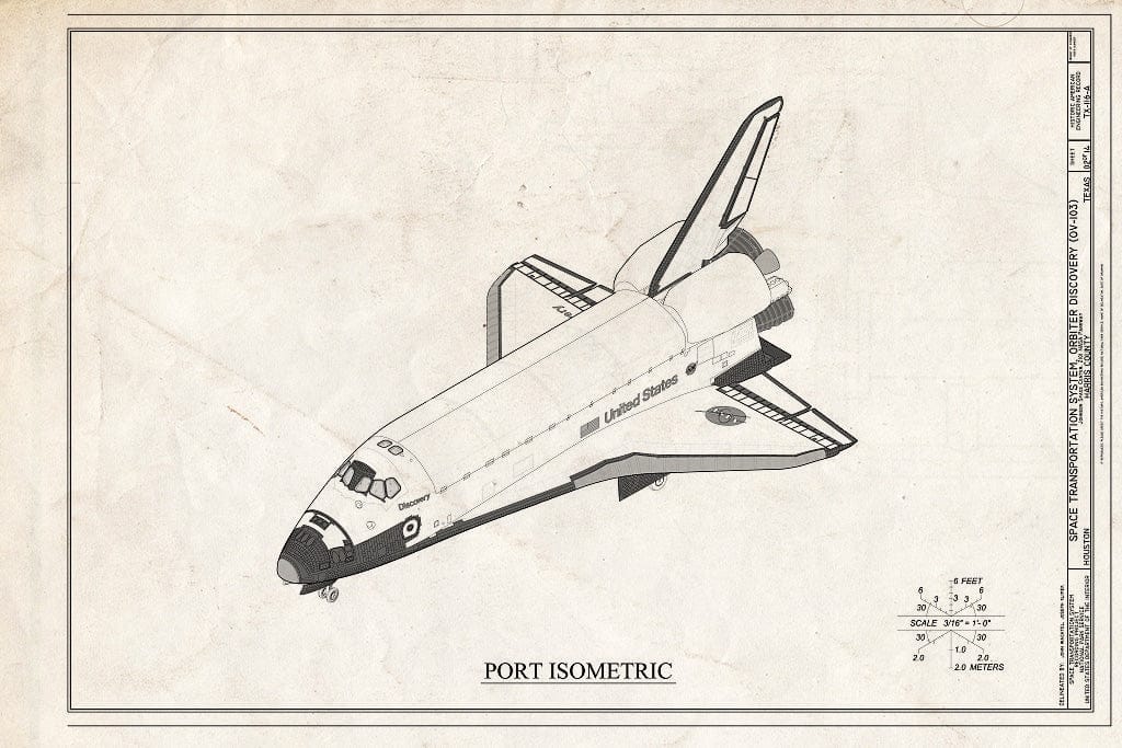 Blueprint Port Isometric - Space Transportation System, Orbiter Discov ...