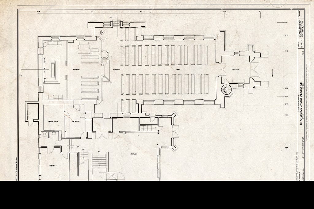 Blueprint Sanctuary Level Floor Plan - Saint Andrew's Episcopal Church ...