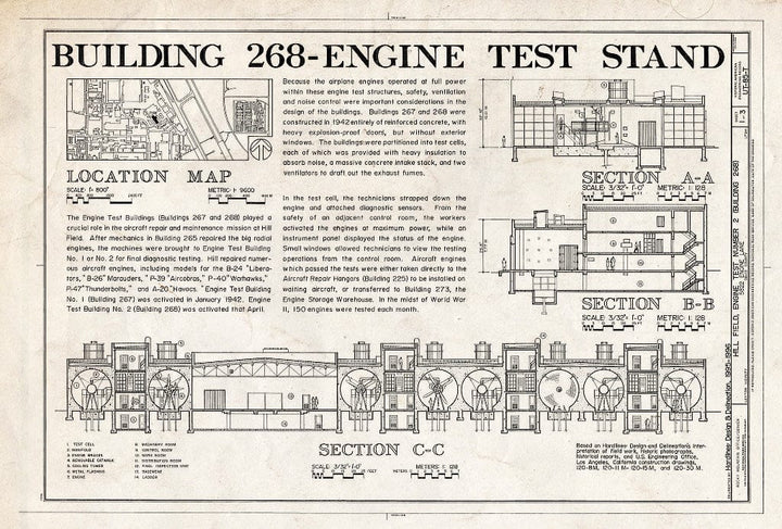 Blueprint HAER Utah,6-Lay.V,2T- (Sheet 1 of 3) - Hill Field, Engine Te ...